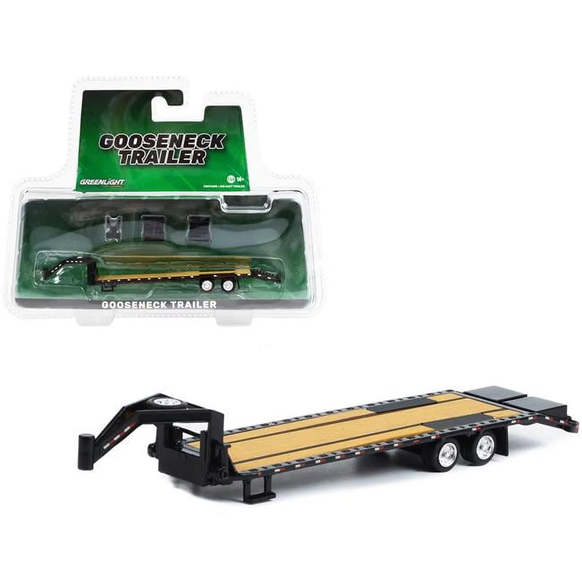 1:64 GreenLight HITCH & TOW BLACK GOOSENECK 5th Wheel FLATBED TRAILER ...